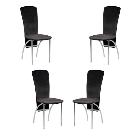 Set 4 scaune dining Amely, textil Puma-16, antracit - eMAG.ro