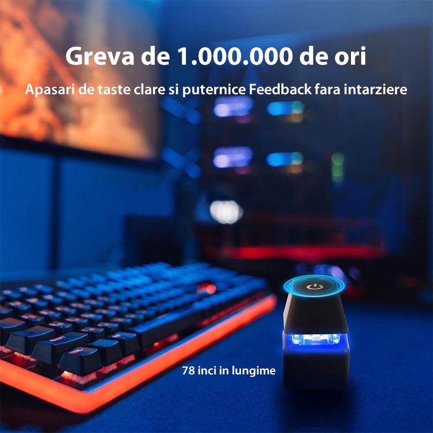 Buton Mecanic ON/OFF PC LED 7 Culori, Chucai, Oprire-Pornire Desktop ...