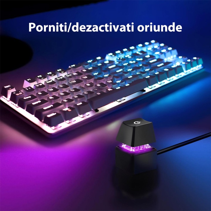 Buton Mecanic ON/OFF PC LED 7 Culori, Chucai, Oprire-Pornire Desktop ...