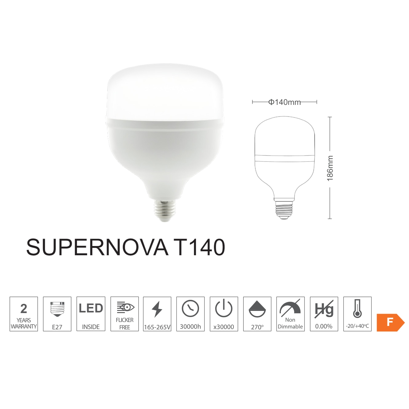 Bec LED 50W, E27, Vito Supernova, lumina rece 6400K - eMAG.ro