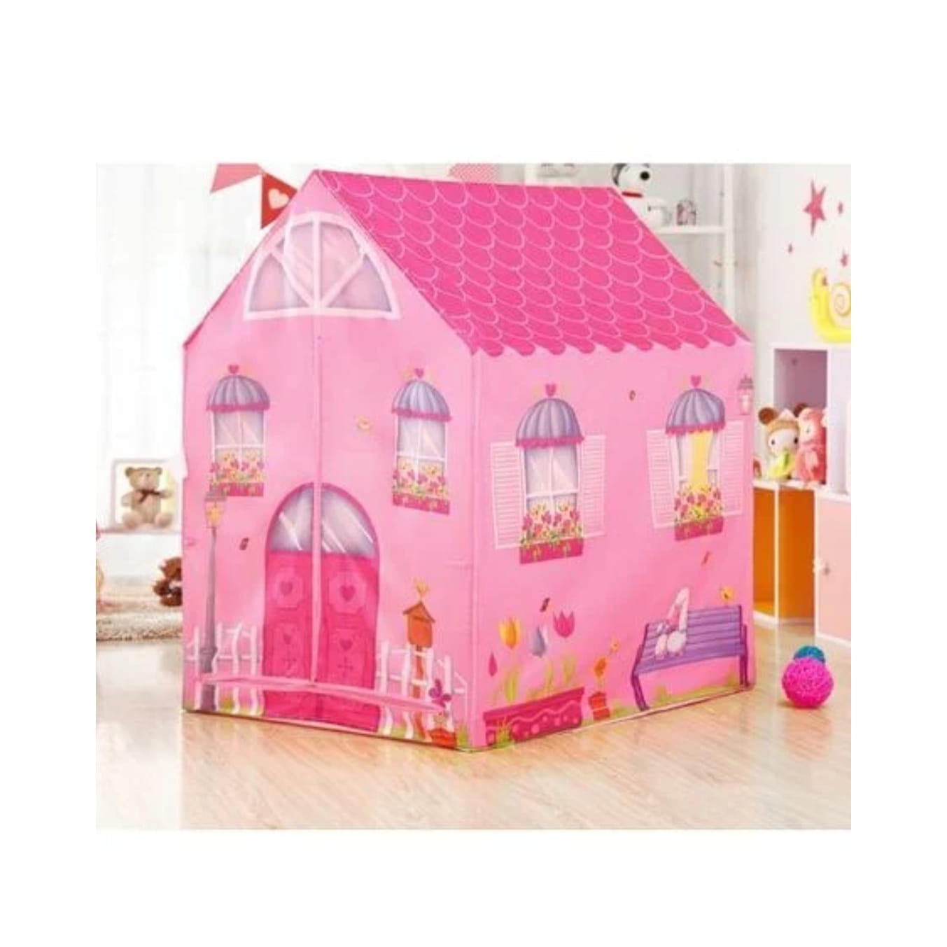 Cort de joaca tip casuta, roz pentru printese, 72x95x102cm - eMAG.ro