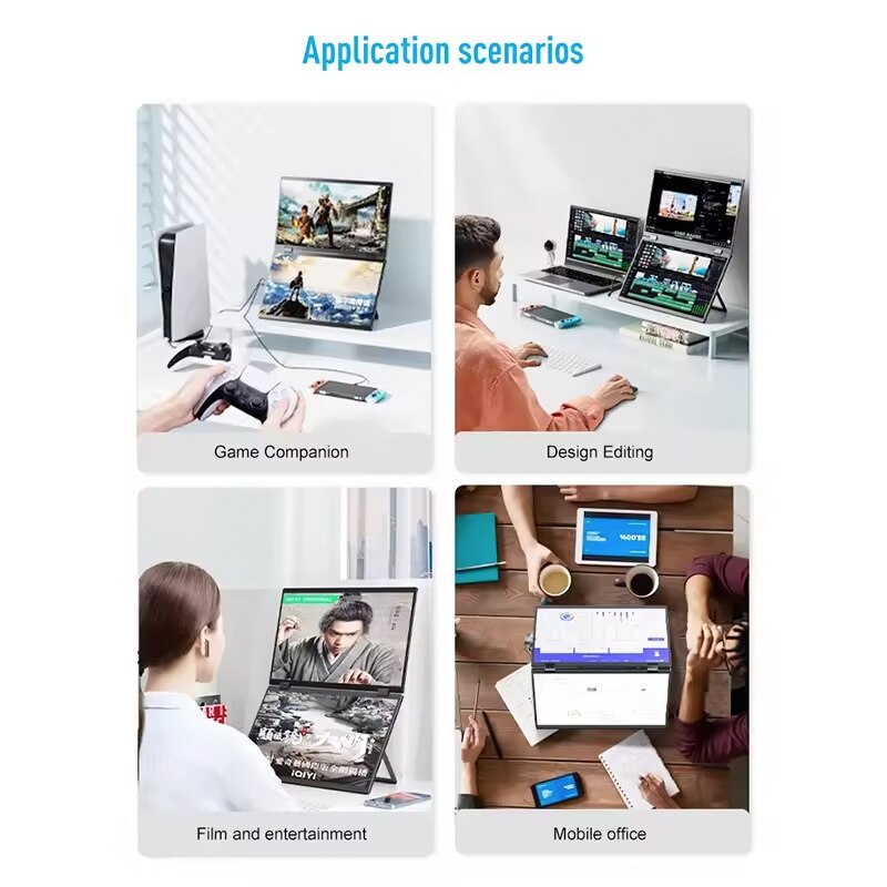 Monitor Portabil Dual Lipa HDR-72, Full HD, 15.6 inch, 60Hz, HDR 10 ...