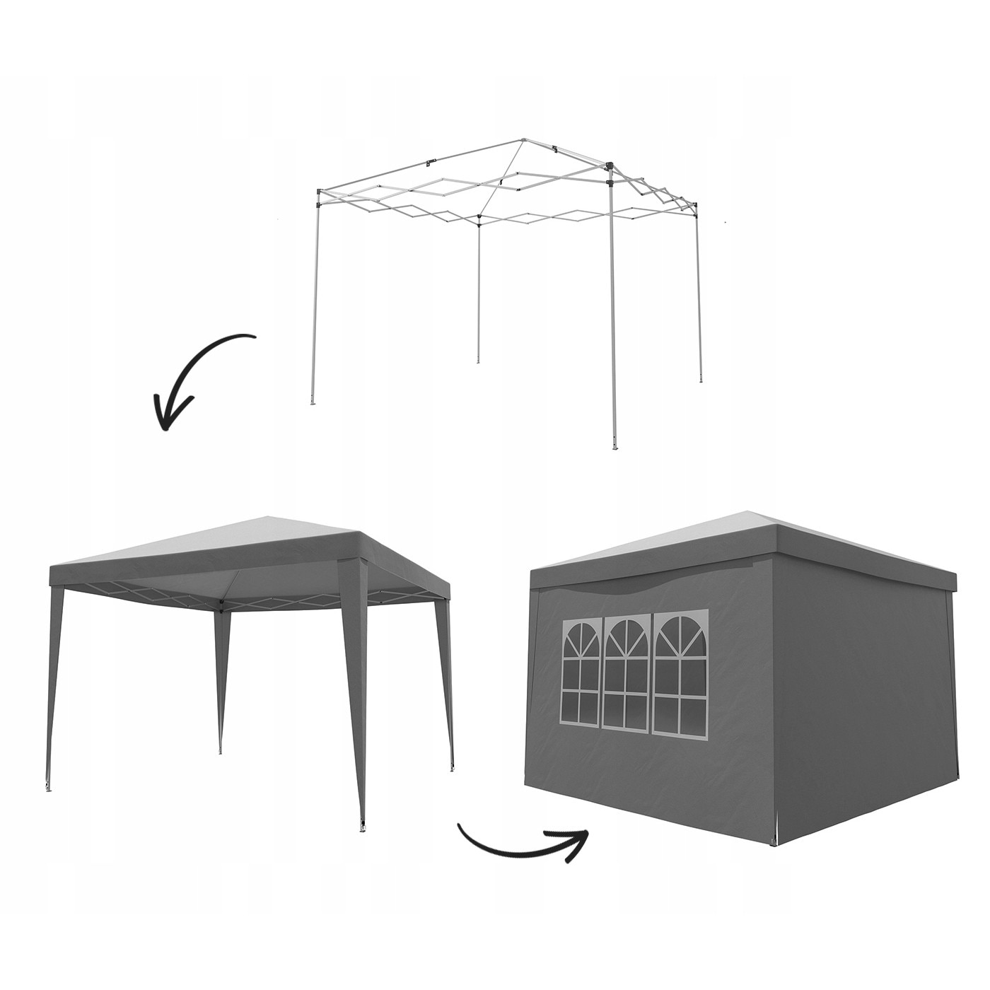 Cort pavilion de gradina pliabil automat pop-up, impermeabil, cu 4 ...