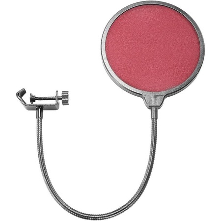 Pop filter Neewer pentru Microfon de Studio, cu brat elastic, Rosu ...