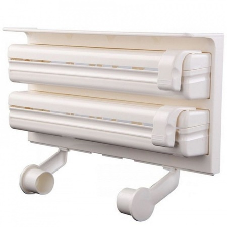 Suport Triplu pentru Rolele de Bucatarie, Plastic, Alb - eMAG.ro