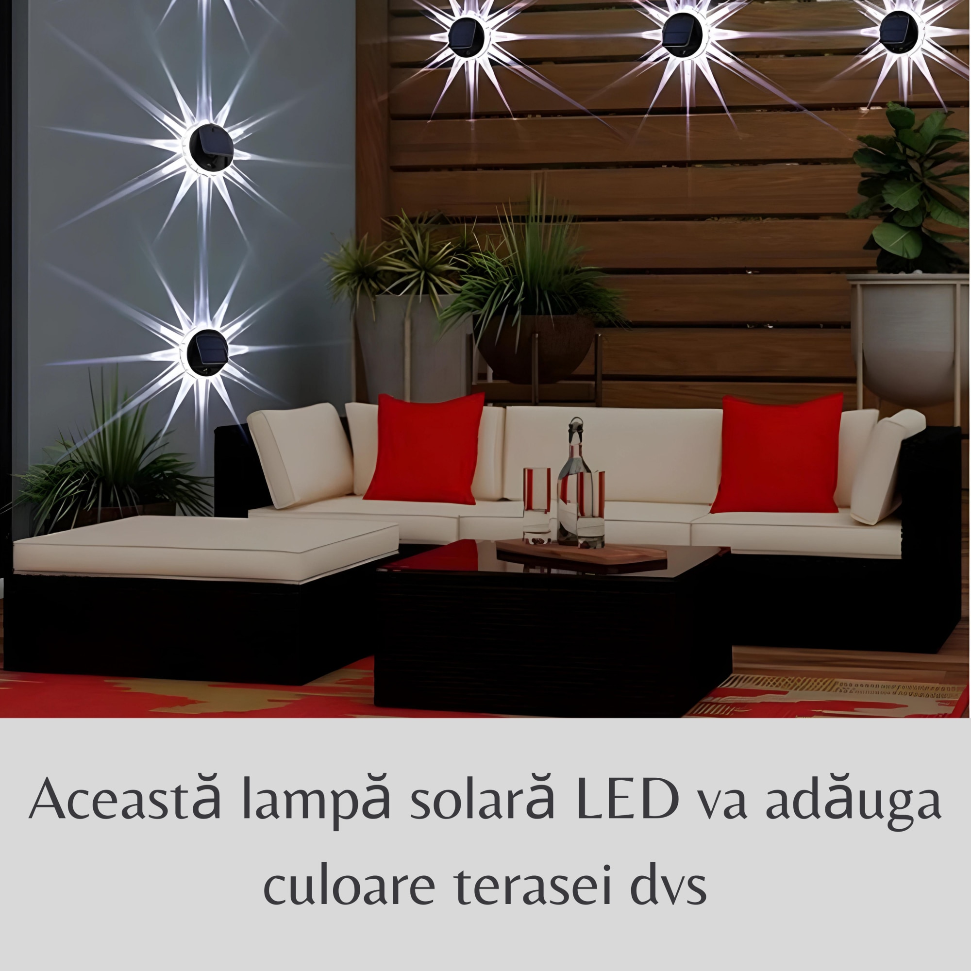 Lampa solara de perete cu panou reglabil si 8 moduri de iluminare ...