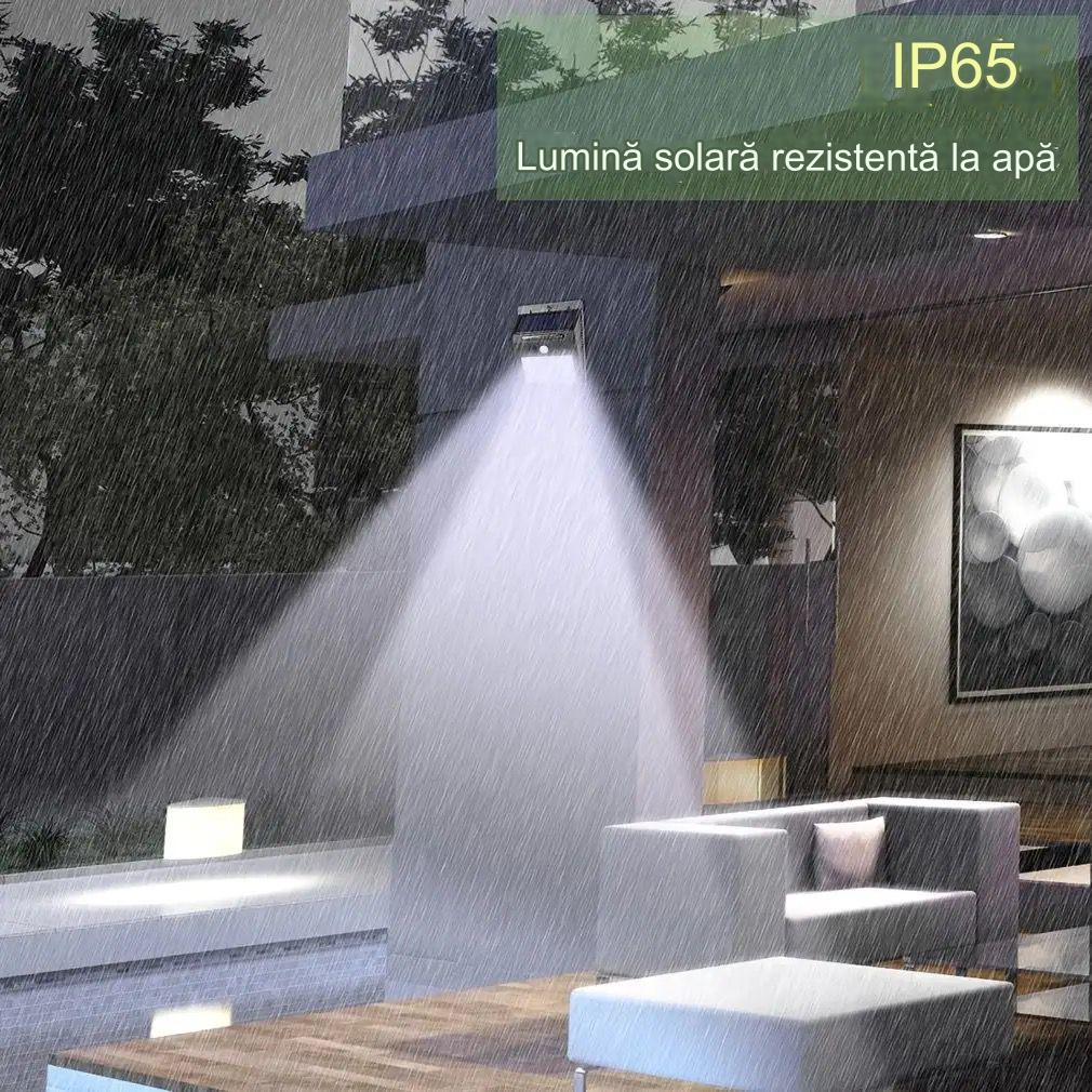 Set 2 Lampi solare de exterior cu senzor de miscare si iluminare LED ...
