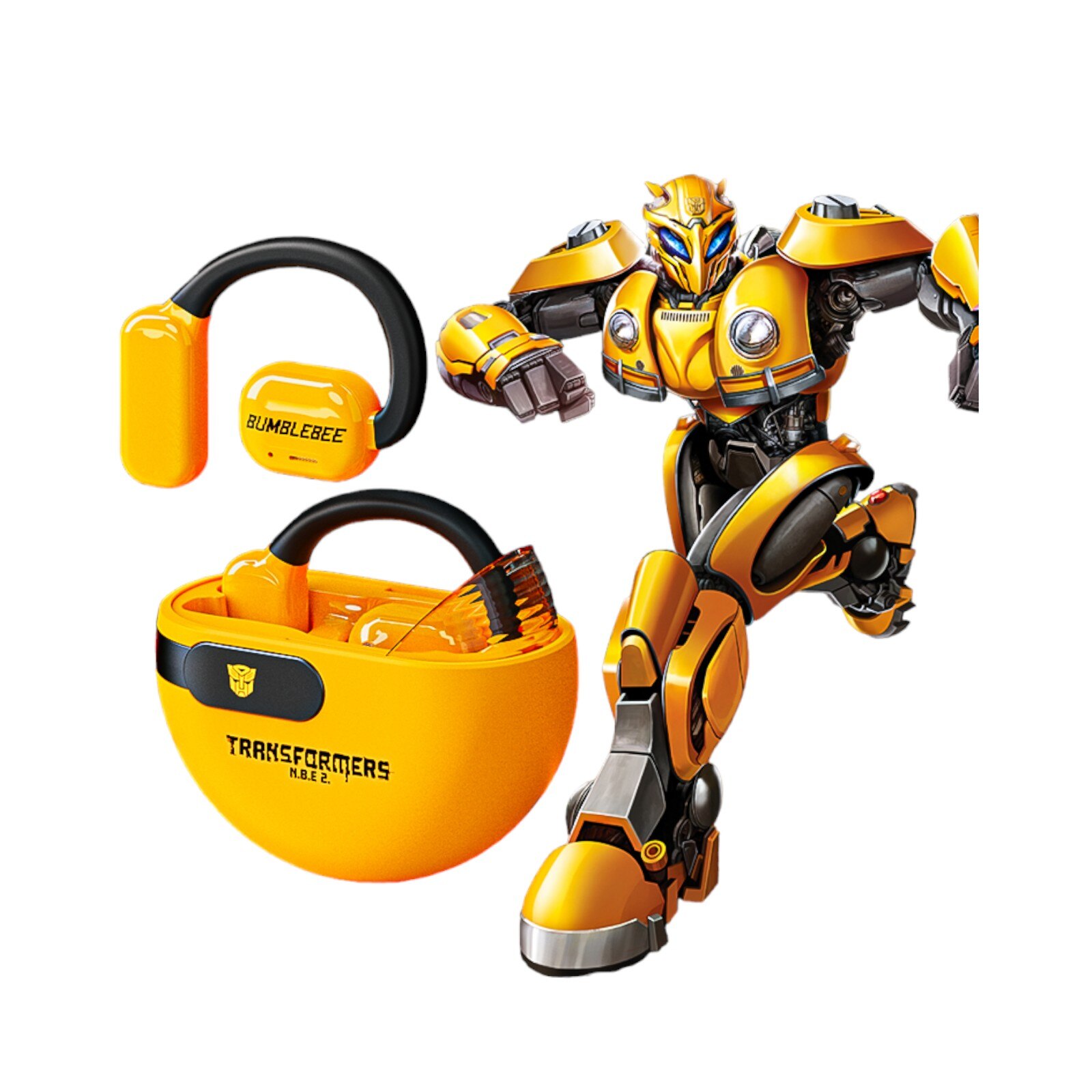 Casti wireless bluetooth Open Ear Yellow Transformers, casti peste ...