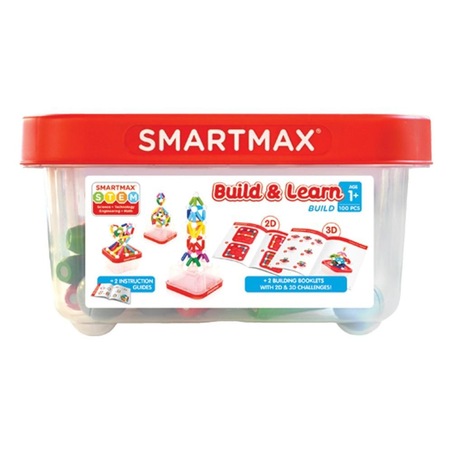 Set de constructie Build&Learn, SmartMax, 100 piese, magnetic, 1an ...