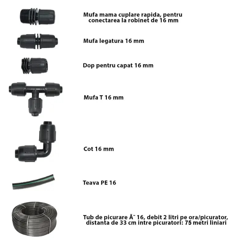 Sistem de irigare prin picurare 100 mp - eMAG.ro