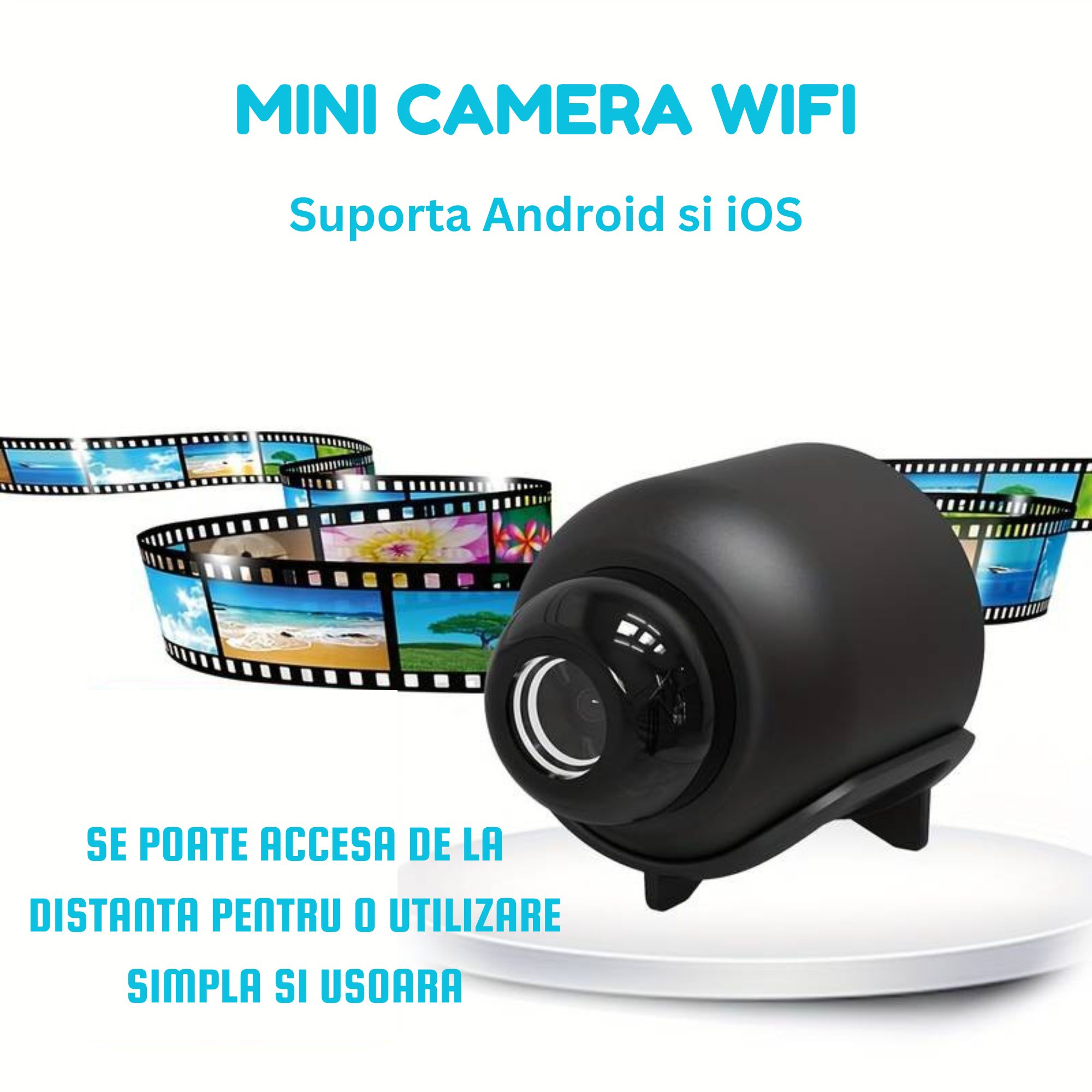 Camera Spion Wireless Mini, Calitate Full HD 1080p, Functie Audio-Video ...
