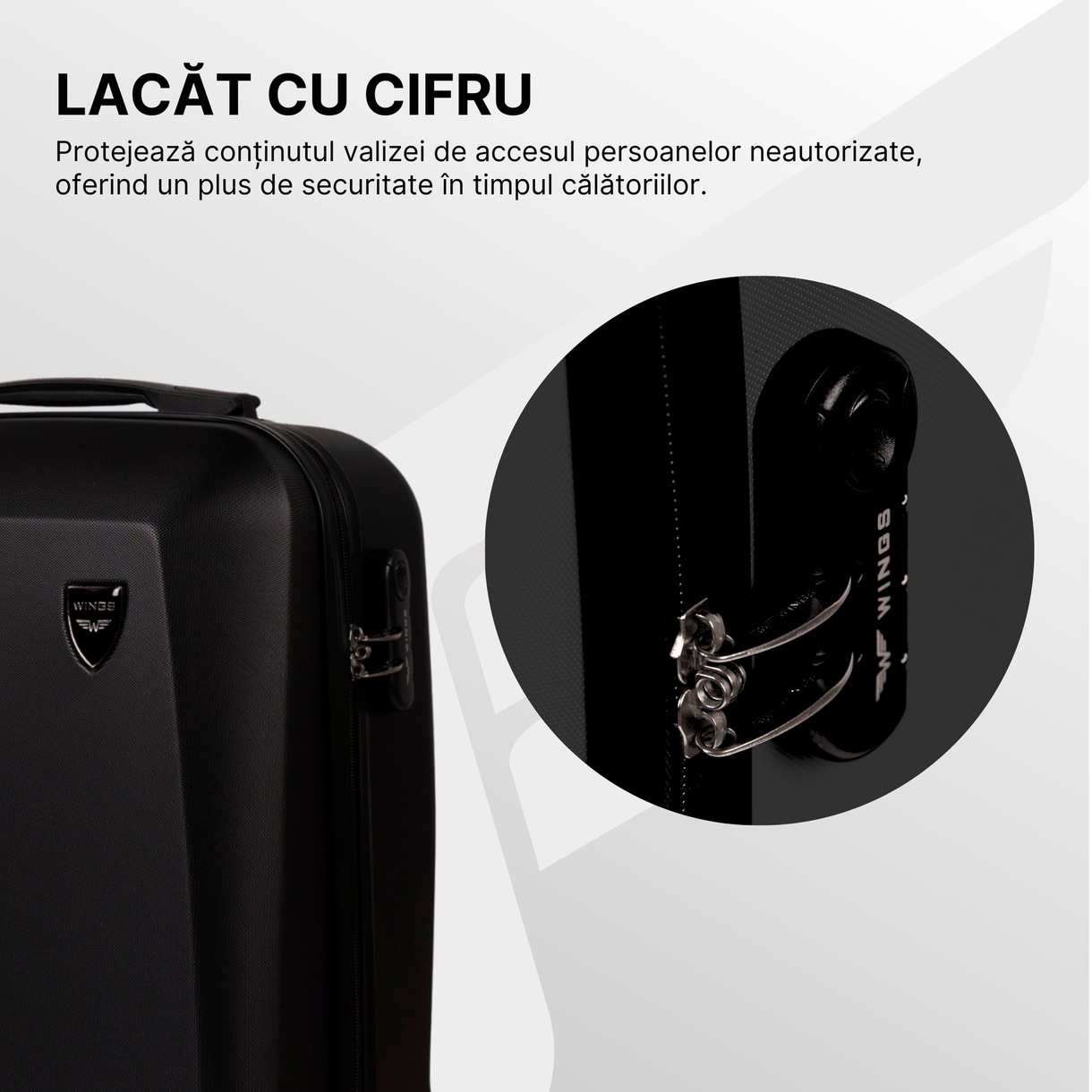 WINGS Troller mic de cabin S dimensiune cabina, 38L, 4 roti, inchidere ...