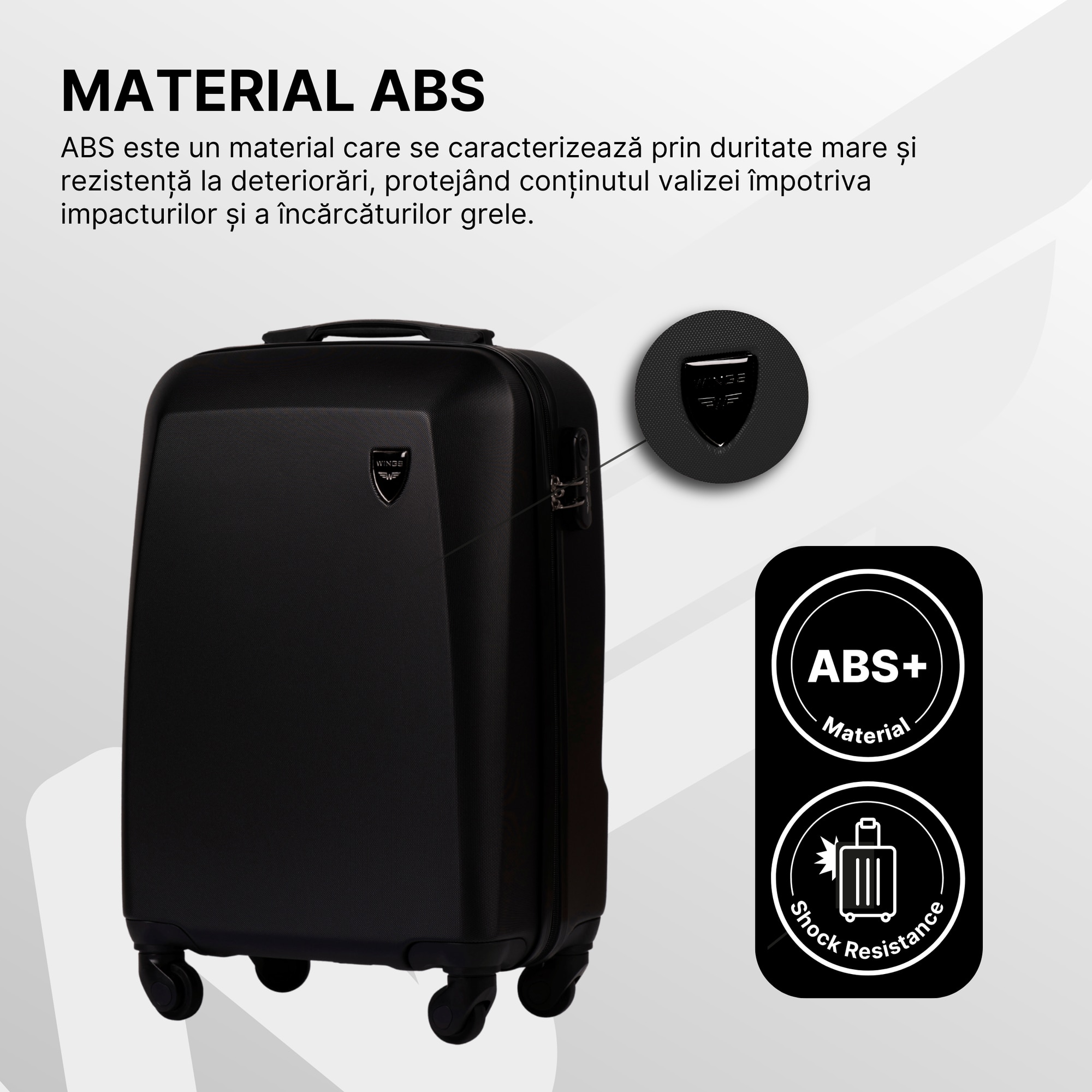 WINGS Troller mic de cabin S dimensiune cabina, 38L, 4 roti, inchidere ...