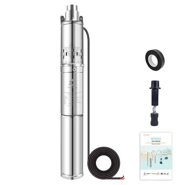 Pompa submersibila pentru apa de put, solara, 3SP2-35-D12-150BI, 370W ...