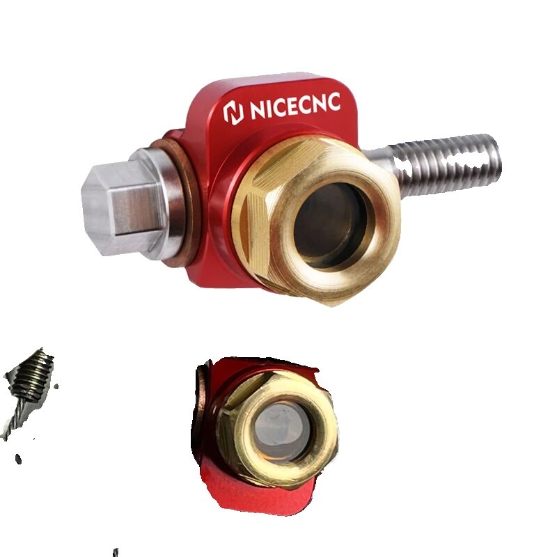 Bolt cu indicator nivel ulei, aluminiu 6061, rosu, 3.2mm, pentru Honda ...