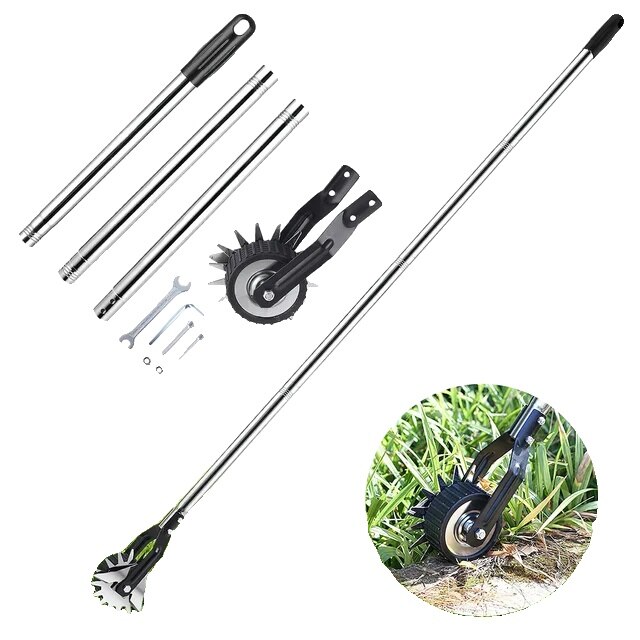 Tremmer de tuns iarba manuala cu roti, maner reglabil 40-170cm, lame ...