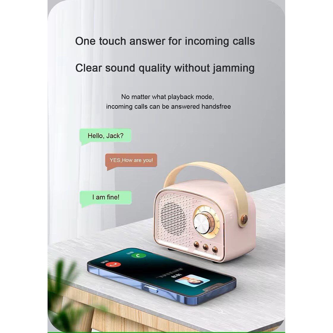 Mini boxa Retro Bluetooth Portabil DW21 - Baterie 500mAh, Sunet Clar ...