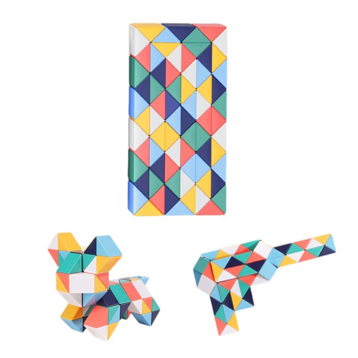 Joc de inteligenta, Cub Magic Snake, 72 segmente, 4 ani+, Multicolor ...