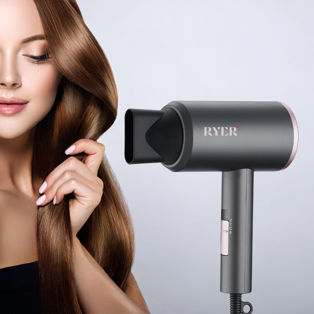 Uscator de par RYER cu difuzor, Ionizare, 1800W, 3 setari temperatura ...