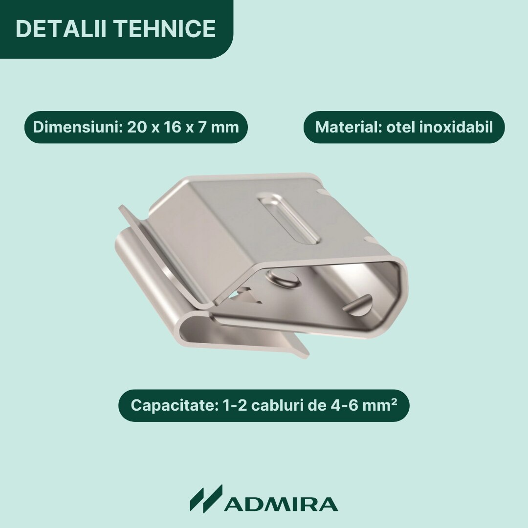 Suport clip pentru fixare cablu solar - eMAG.ro