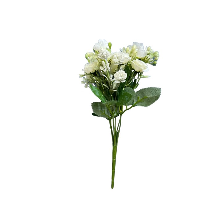 Buchet de flori artificiale cu trandafir, plastic, multicolor, M2 - eMAG.ro