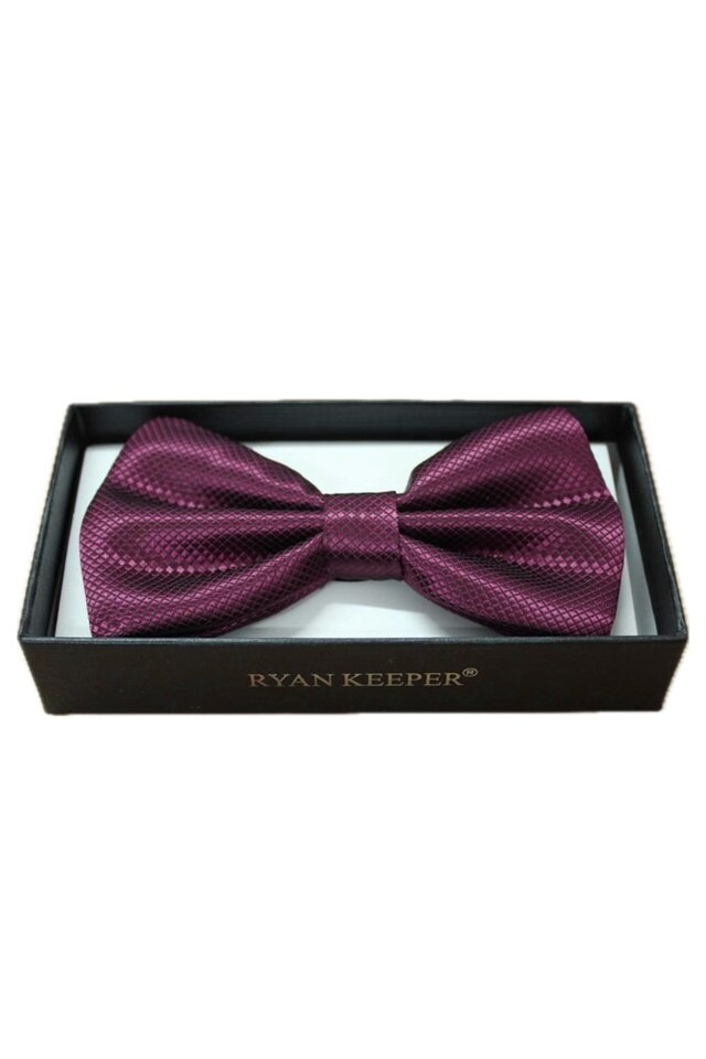 Set papion si batista pentru sacou, visiniu, 12 x 6.5 cm, Ryan Keeper ...