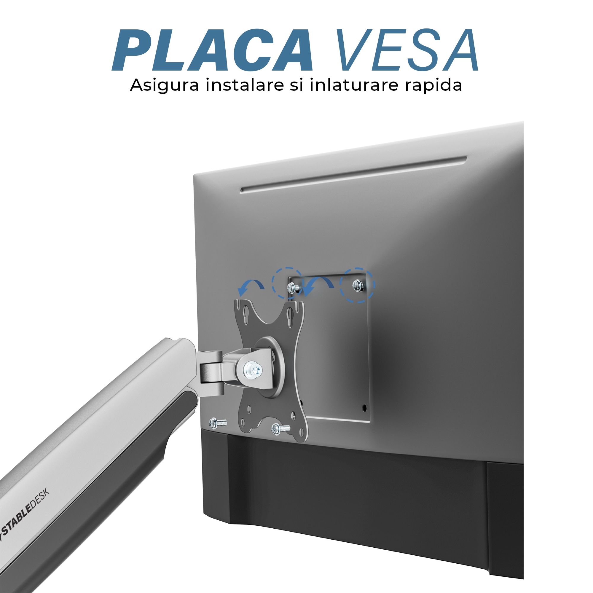 Suport 2 monitoare 17-35" inch, Heavy-Duty cu Mecanism Gas Spring, Pana ...