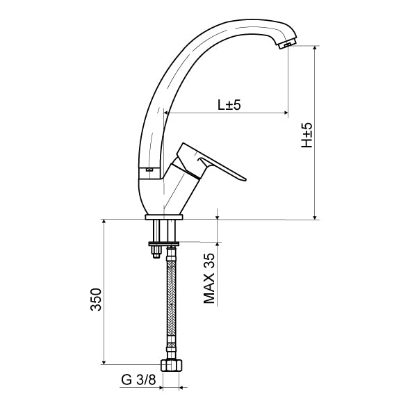 Стоящ кухненски смесител LOBELIA SERIES EN.3508.B, Slovarm - eMAG.bg