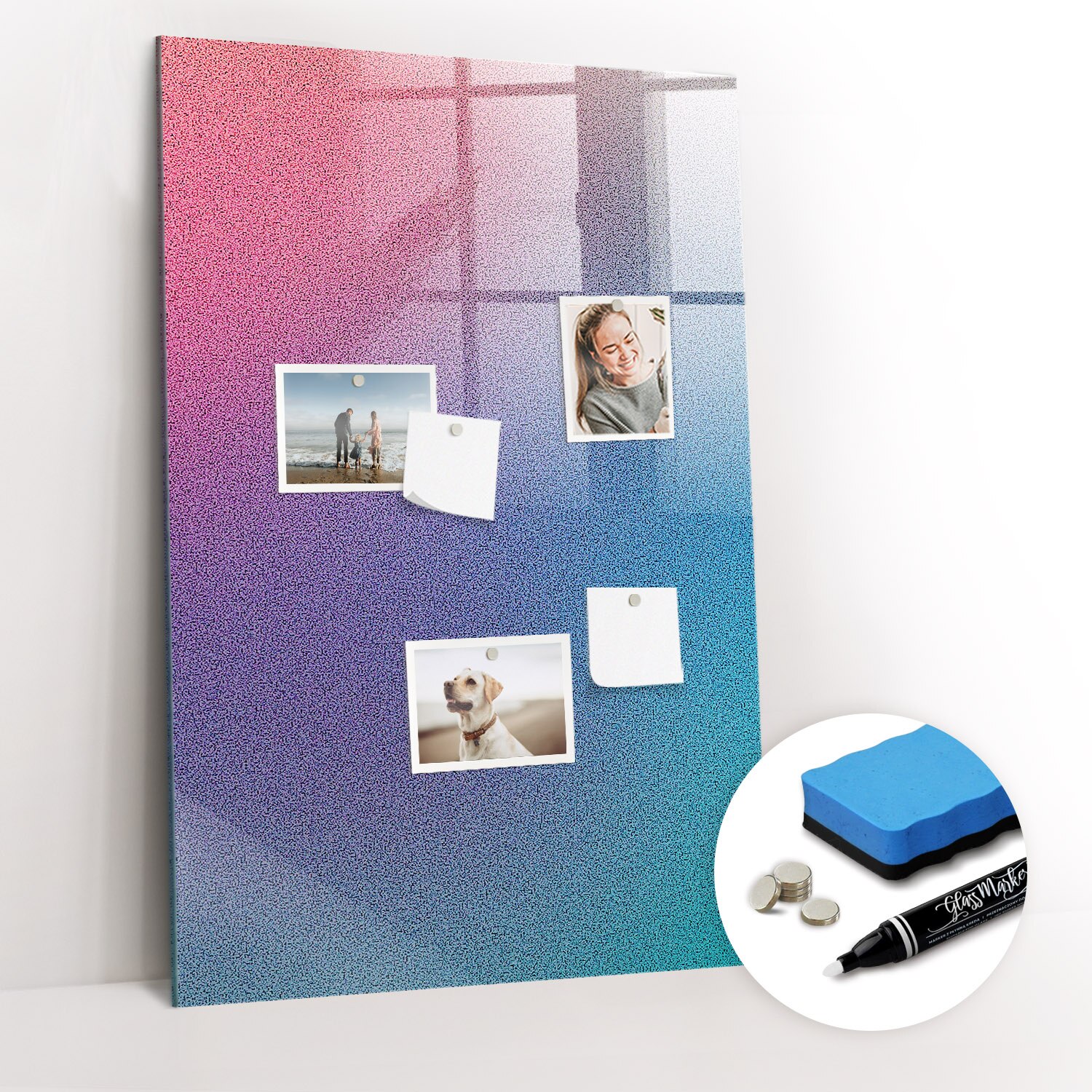 Tabla magnetica, Coloray, Abstractizarea gradientului, Multicolor, 60 x ...