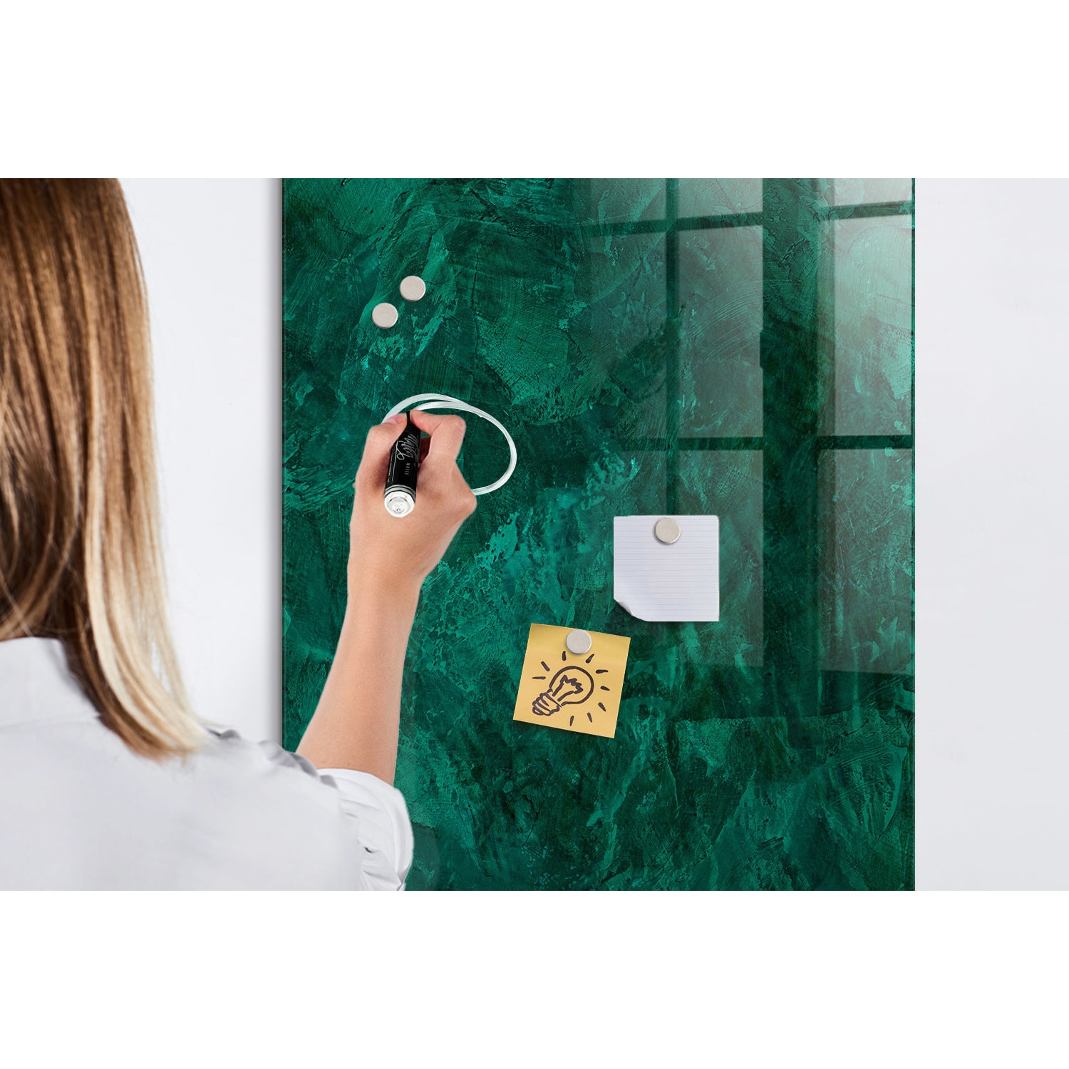 Tabla magnetica, Coloray, Bloc de smarald, Verde, 60 x 120 cm, Magneti ...