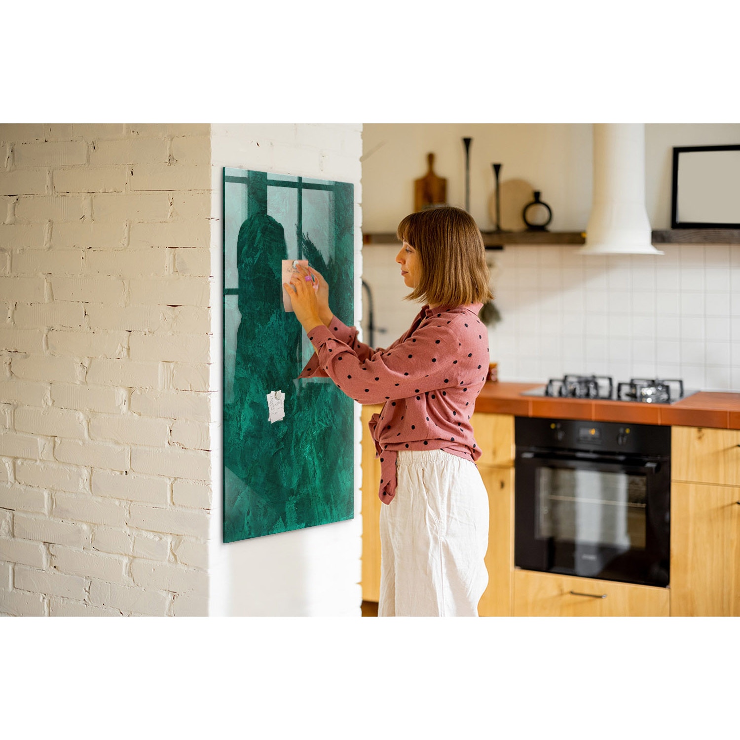 Tabla magnetica, Coloray, Bloc de smarald, Verde, 60 x 120 cm, Magneti ...