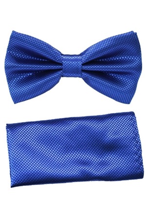 Set papion si batista pentru sacou, albastru, 12 x 6.5 cm, Ryan Keeper ...