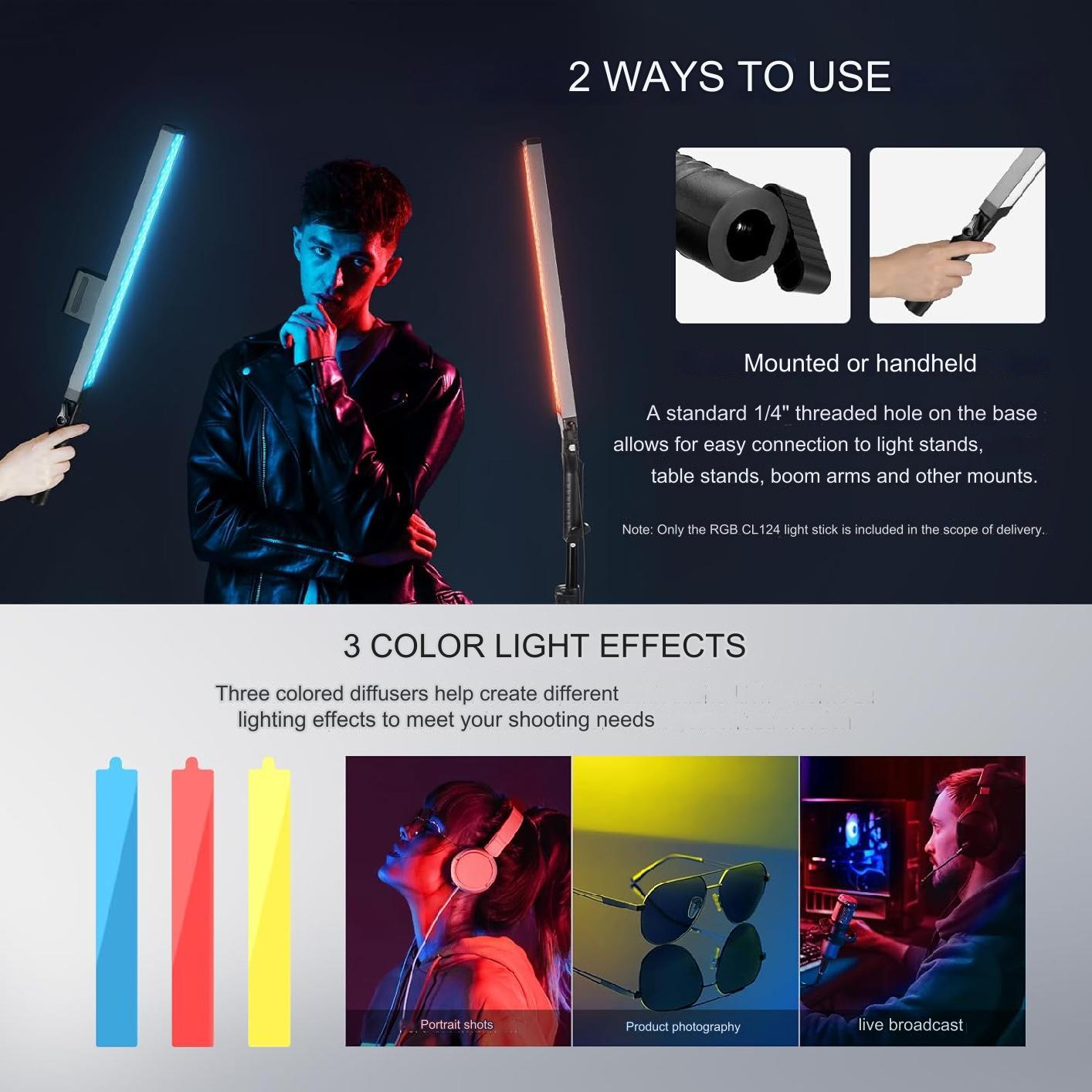 Kit de lumina continua, 2 lumini studio LED, cu display LCD ...