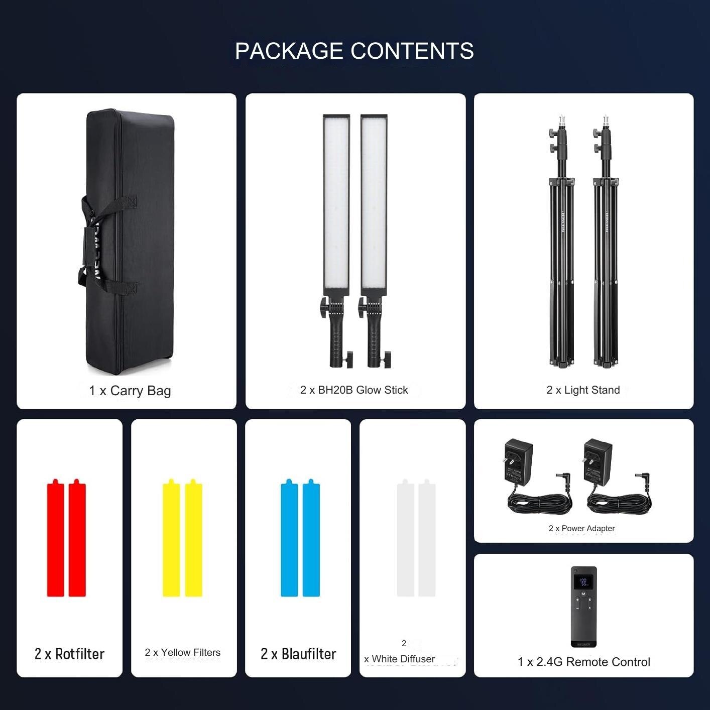 Kit de lumina continua, 2 lumini studio LED, cu display LCD ...