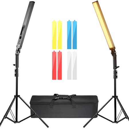 Kit de lumina continua, 2 lumini studio LED, cu display LCD ...