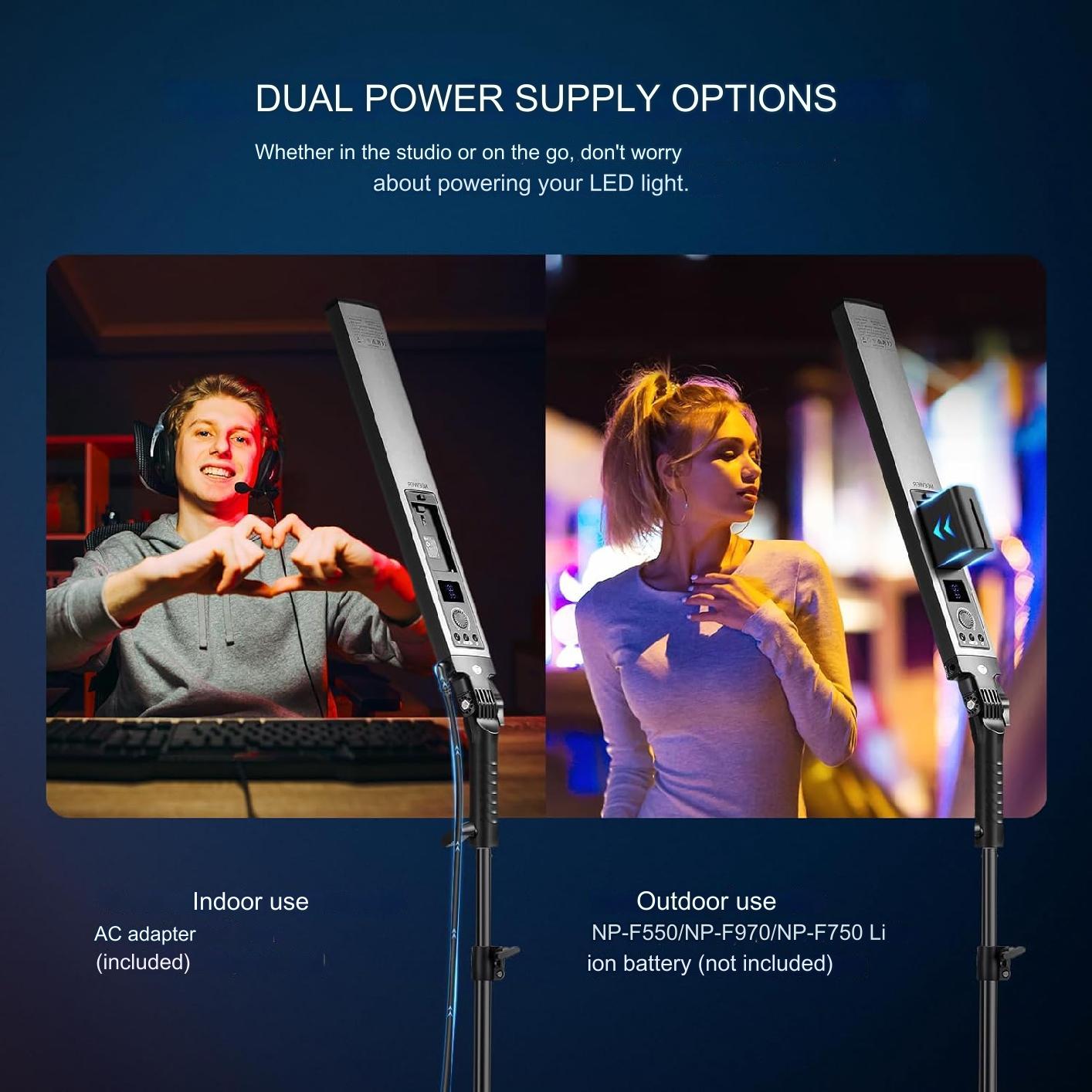 Kit de lumina continua, 2 lumini studio LED, cu display LCD ...