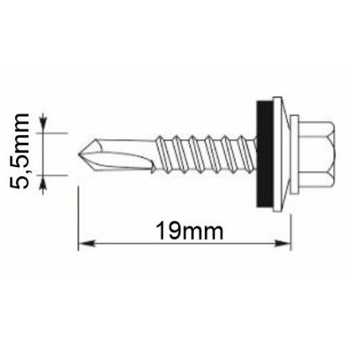 Set 250 Suruburi autoforante pentru metal 5mm, 5, 5x19 mm, ZINCAT, cu ...