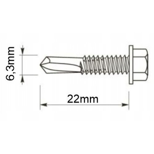 Set 500 Suruburi autoforante pentru metal 6 mm, 6, 3x22 mm, ZINCAT ...