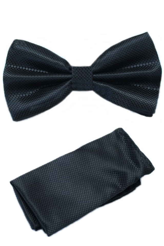Set papion si batista pentru sacou, negru, 12 x 6.5 cm, Ryan Keeper ...