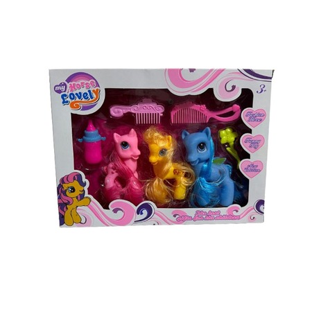 Set 3 Ponei Virtual Trend®, cu accesorii My Lovely Horse Multicolor ...