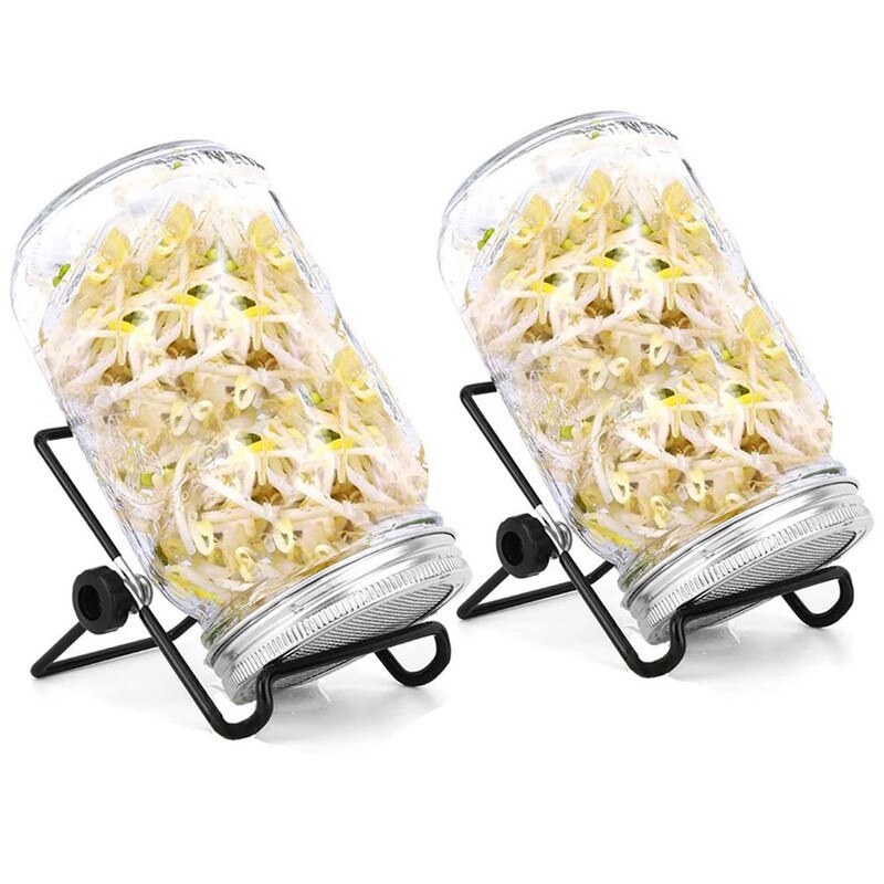 Kit de germinare a semintelor, Zoojoy, Inox/Sticla, 2 borcane ...
