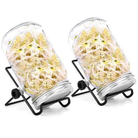 Kit de germinare a semintelor, Zoojoy, Inox/Sticla, 2 borcane ...