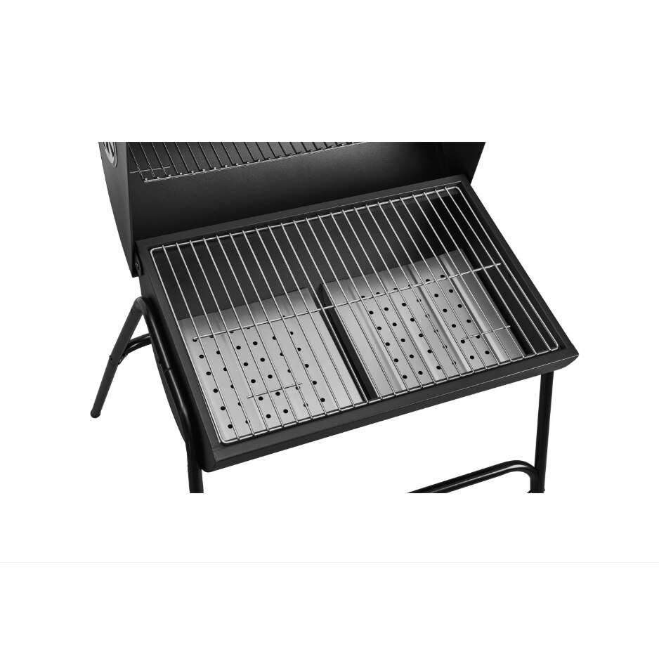 Gratar pe carbune de gradina cu capac, cilindric, metal, 60x95x79 - eMAG.ro