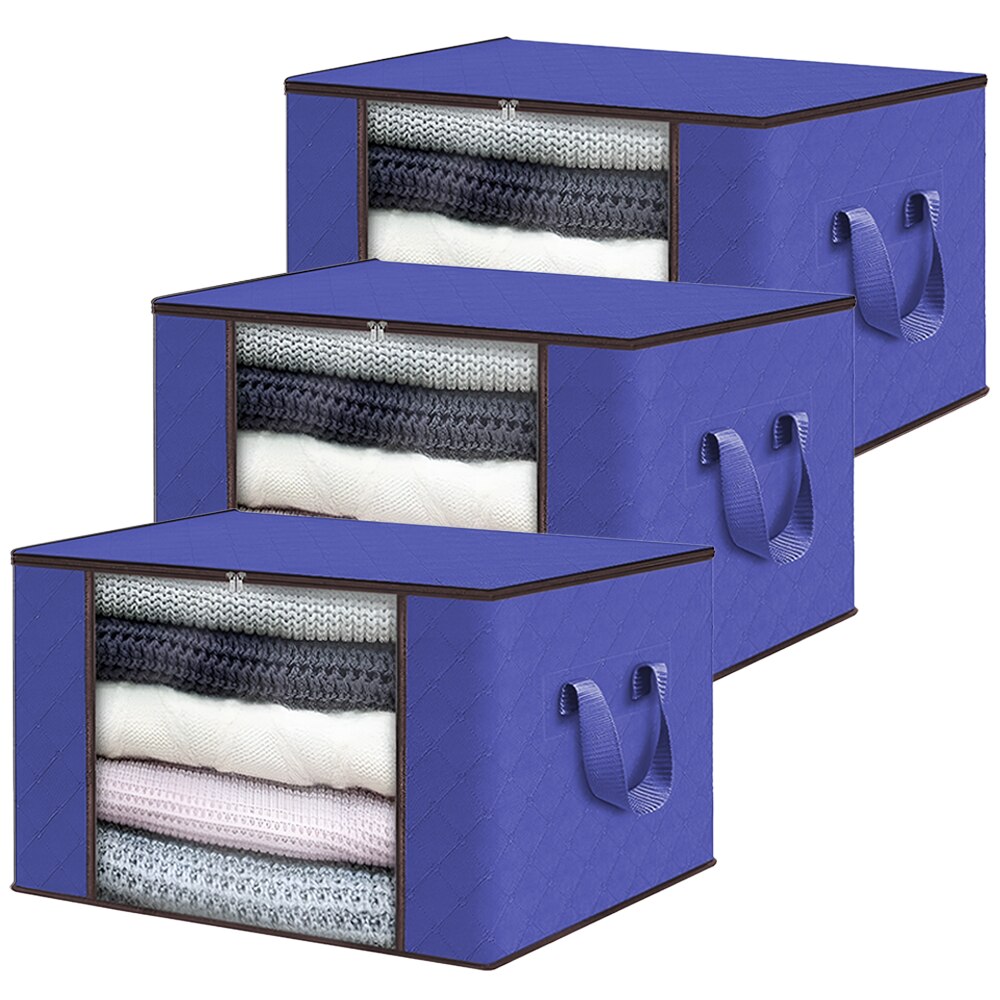 Set 3 Cutii pentru Depozitare si Organizare Mari Teno®, pliabile, maner ...