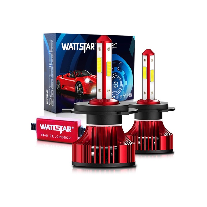 Set 2 becuri LED, H11, cu ventilator de racire, lumina rece, 34W, 14000 ...