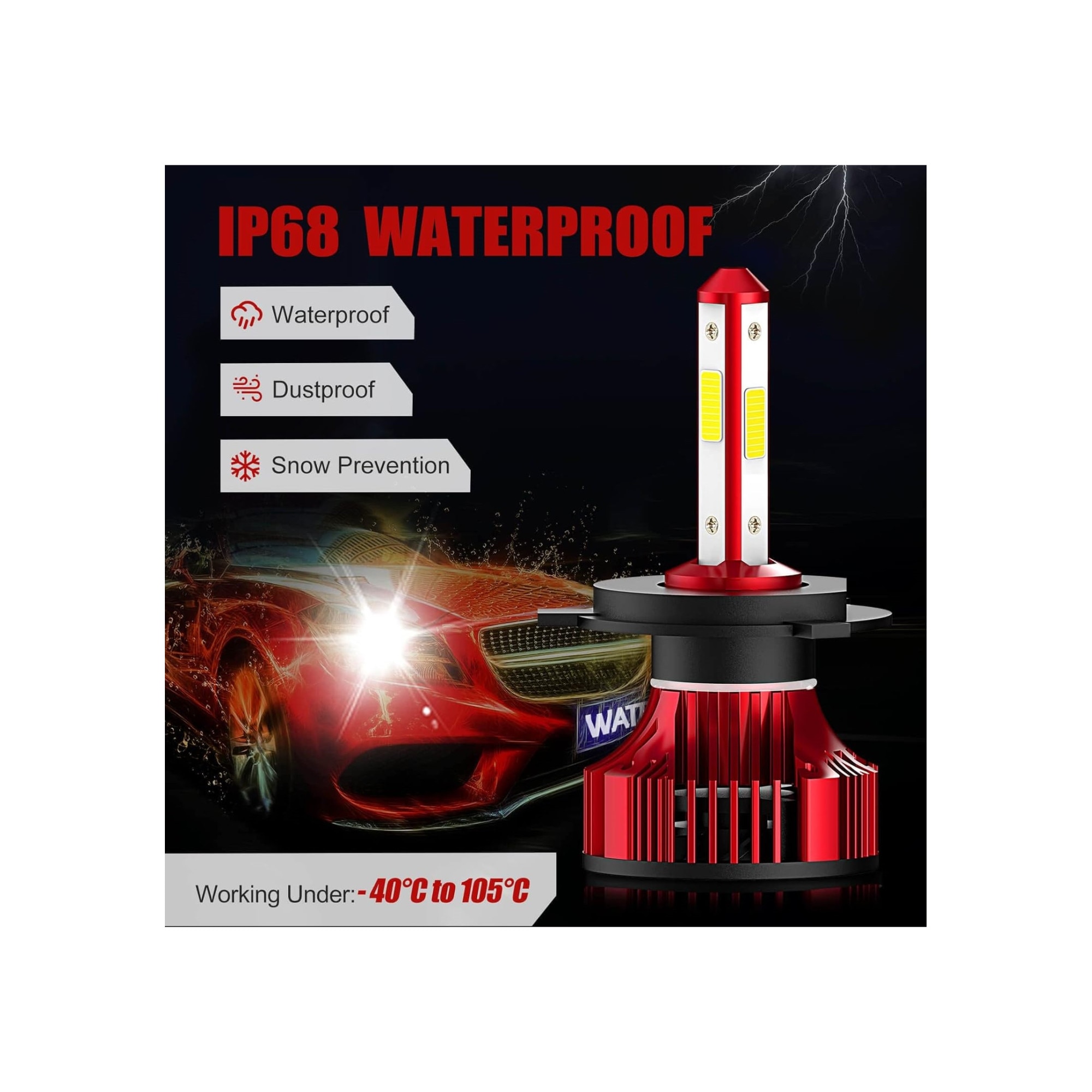 Set 2 becuri LED, H11, cu ventilator de racire, lumina rece, 34W, 14000 ...