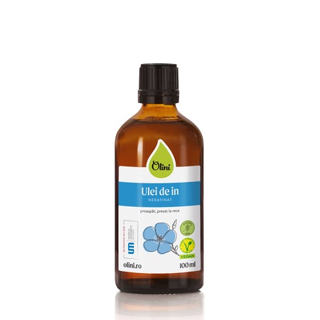 Ulei de in Olini - presat la rece, natural, pur, sanatos 100 ml - eMAG.ro
