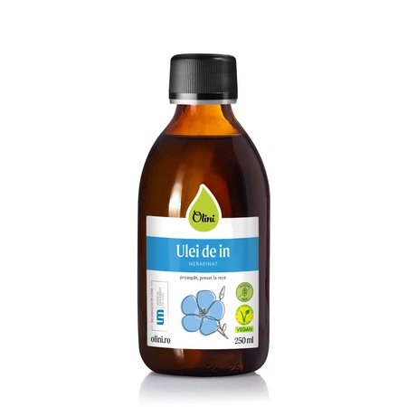 Ulei de in Olini - presat la rece, natural, pur, sanatos 250 ml - eMAG.ro