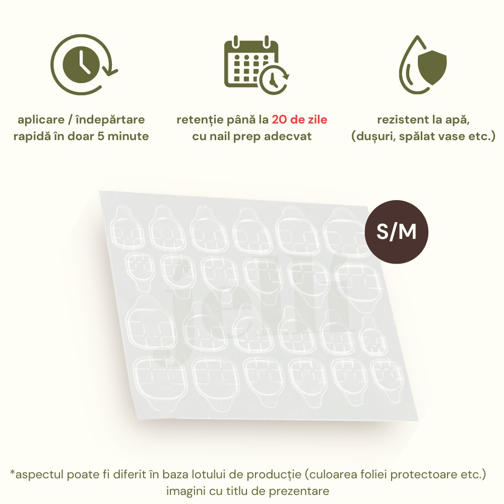 Set x 50 folii puternic adezive sticky tabs pentru unghii press-on ...