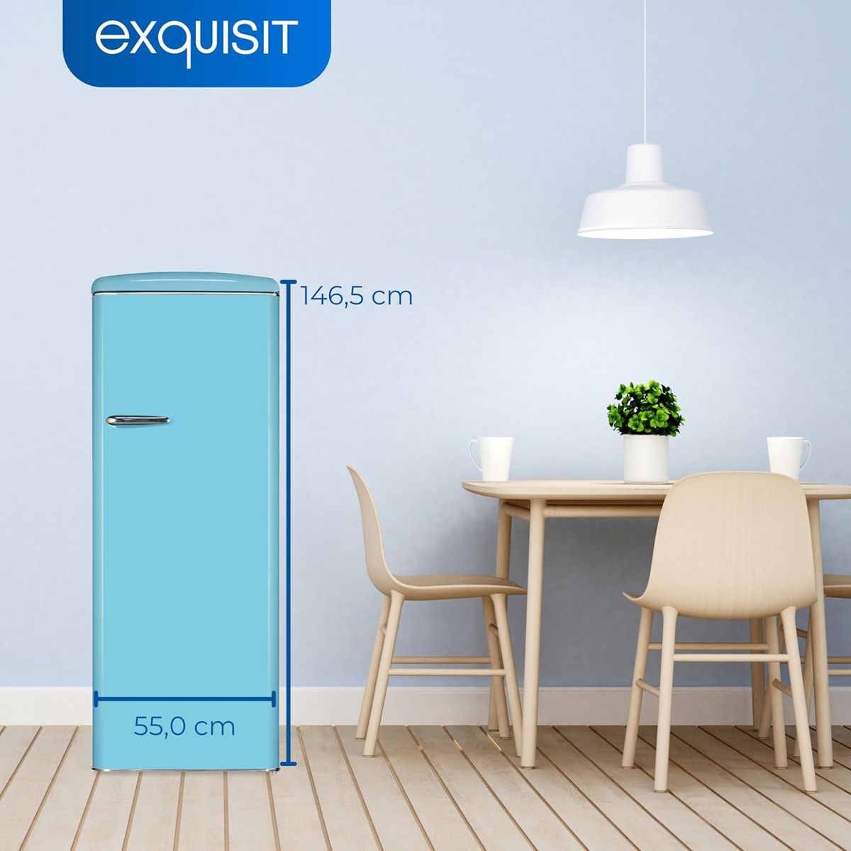 Frigider retro Exquisit, H 146.5 cm, capacitate 225 litri, design ...